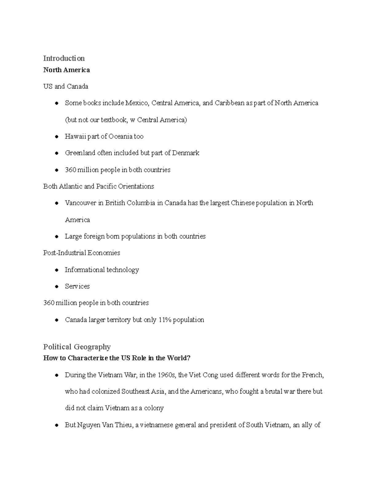 North America - Introduction North America US and Canada Some books ...