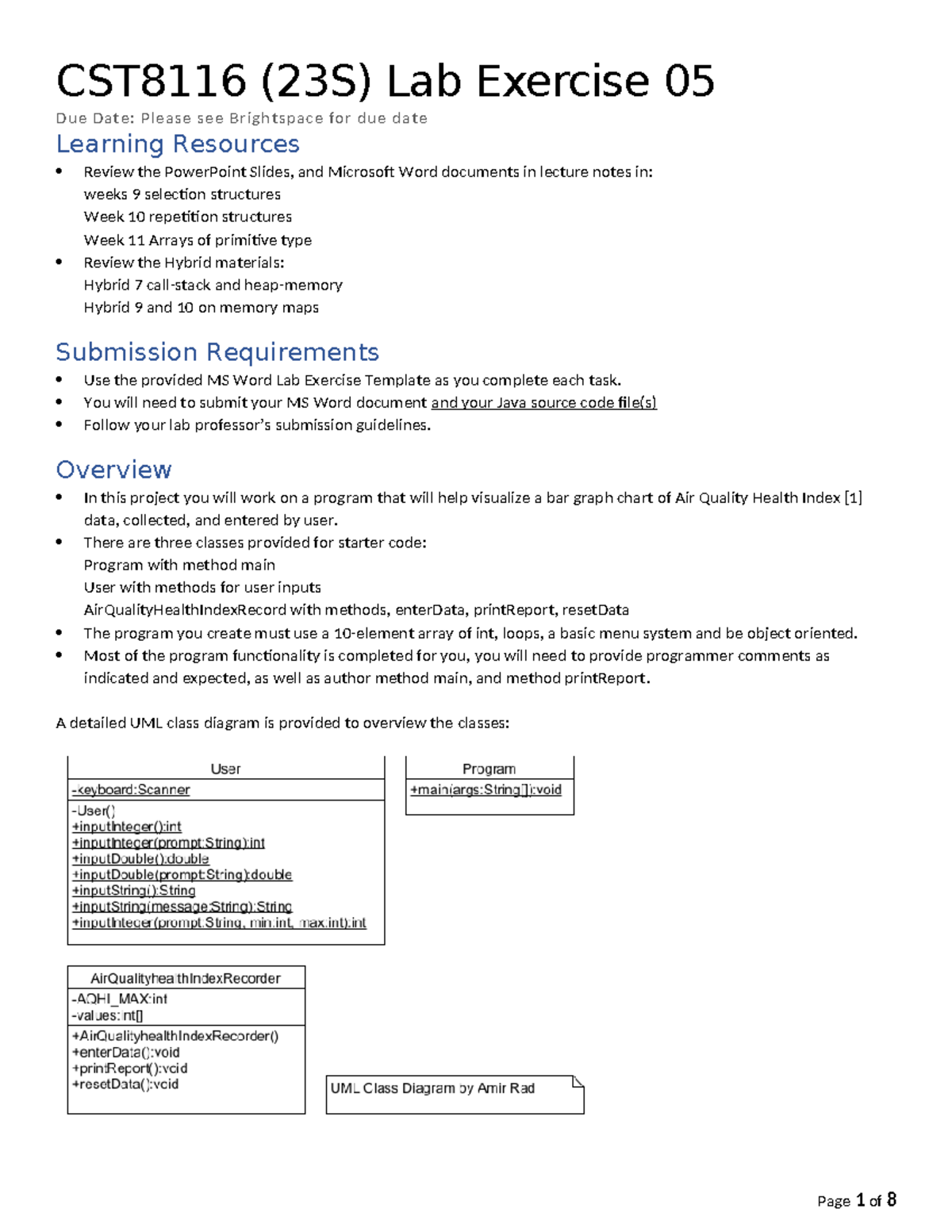 Lab Exercise 05 23s Lab 5 Cst8116 23s Lab Exercise 05 Due Date Please See Brightspace