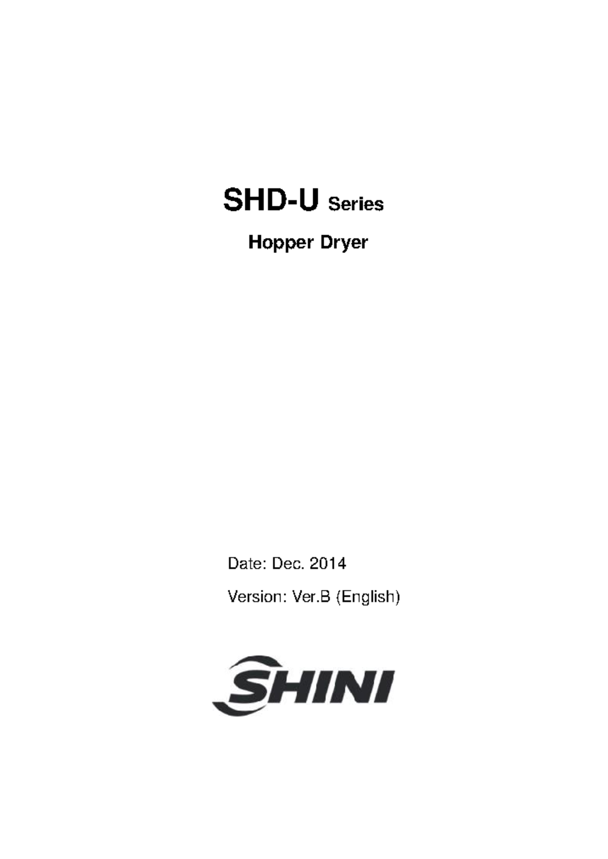 SHD U Hopper Dryer Ver - Ingeniería - SHD-U Series Hopper Dryer Date ...