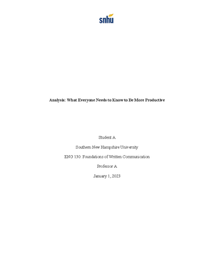 ENG 130 Module Five Analysis of a Written Work for a First Audience APA ...