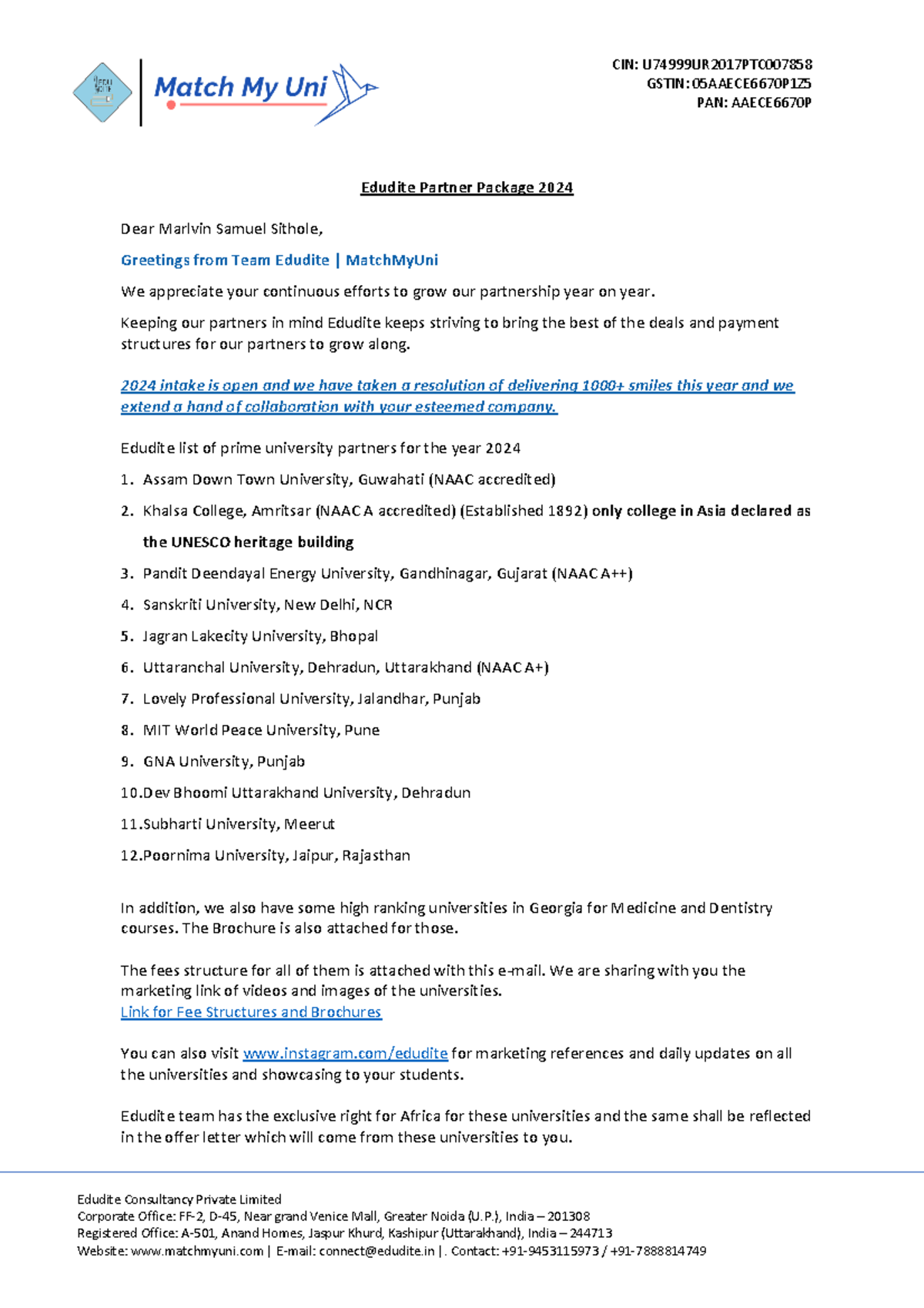 Edudite 2024 Student Agent Contract - Marlvin Samuel Sithole - CIN ...