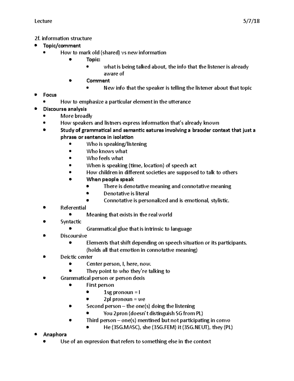 information structure - Lecture 5/7/18 2f. information structure Topic ...