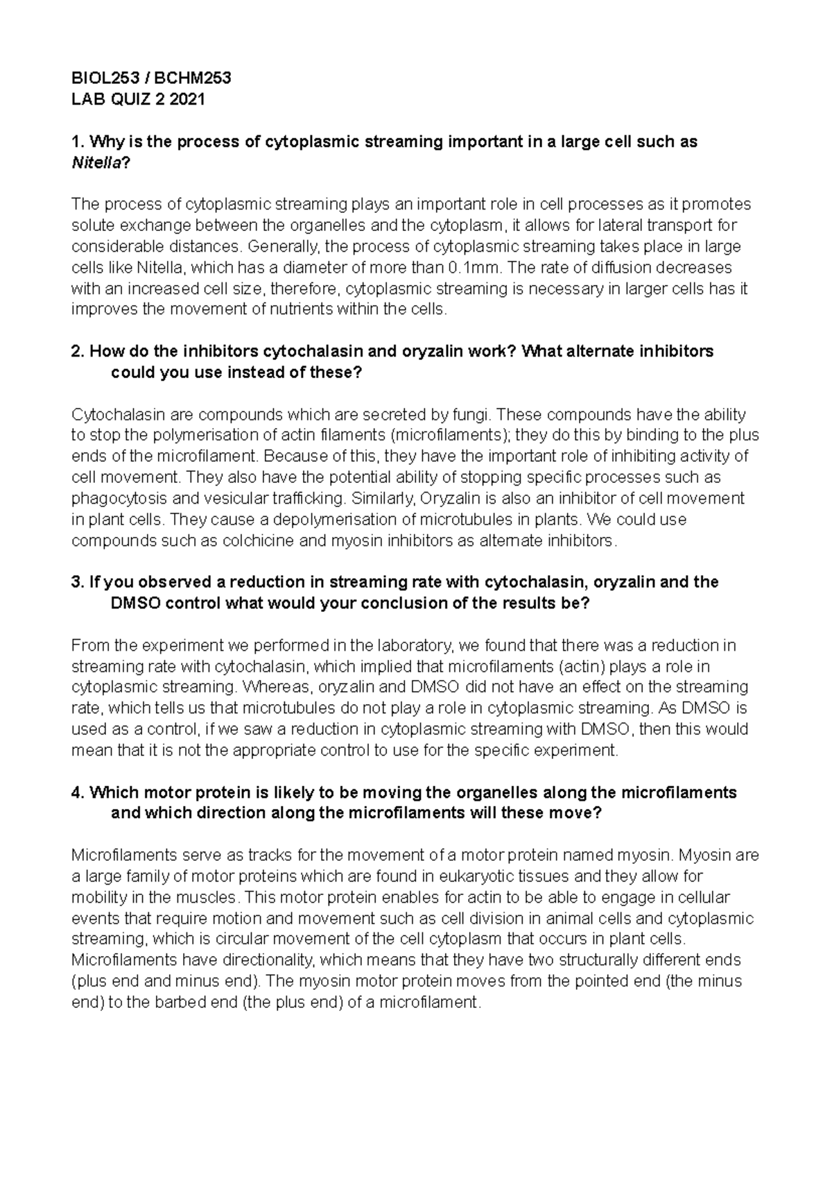BIOL253 Lab 2 Quiz - This provides the answers from lab 2 of this ...
