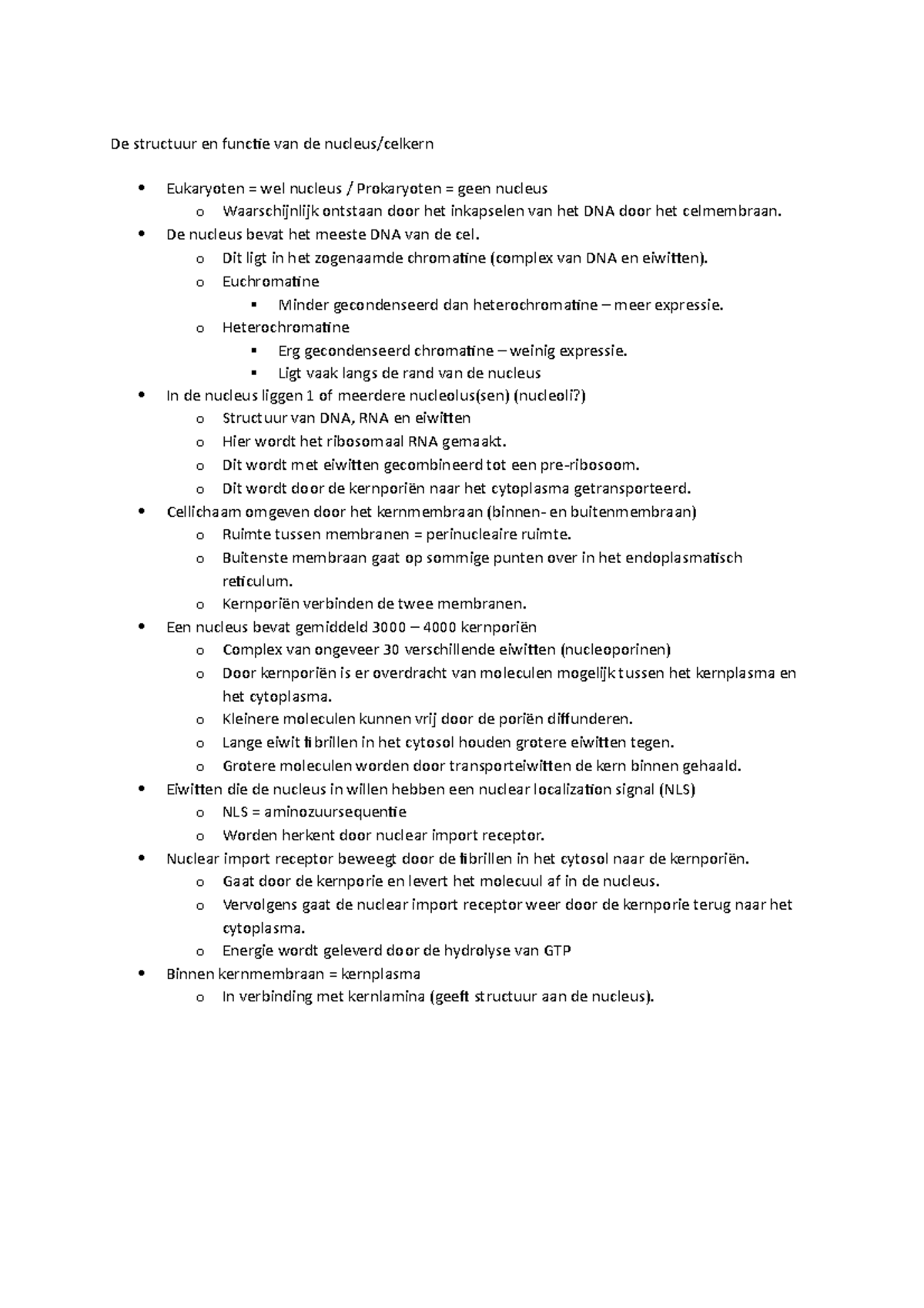 Celkern - De structuur en functie van de nucleus/celkern Eukaryoten ...