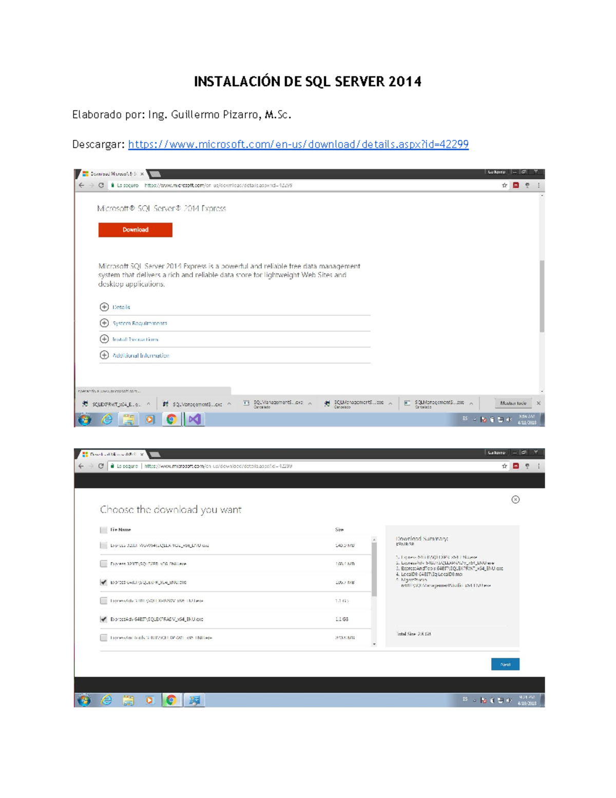 Instalar SQL Server - INSTALACIÓN DE SQL SERVER 2014 Elaborado por: Ing ...