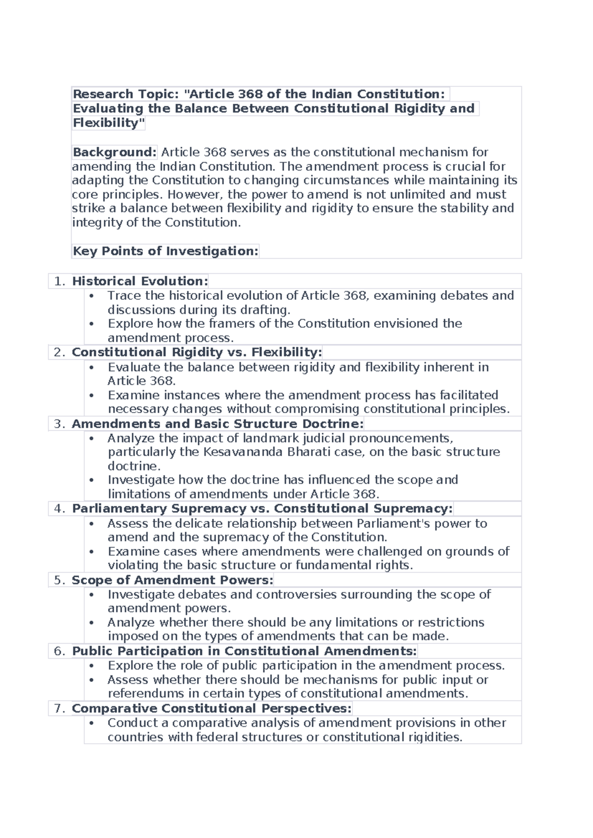 Article 368 - Research Topic: "Article 368 of the Indian Constitution ...