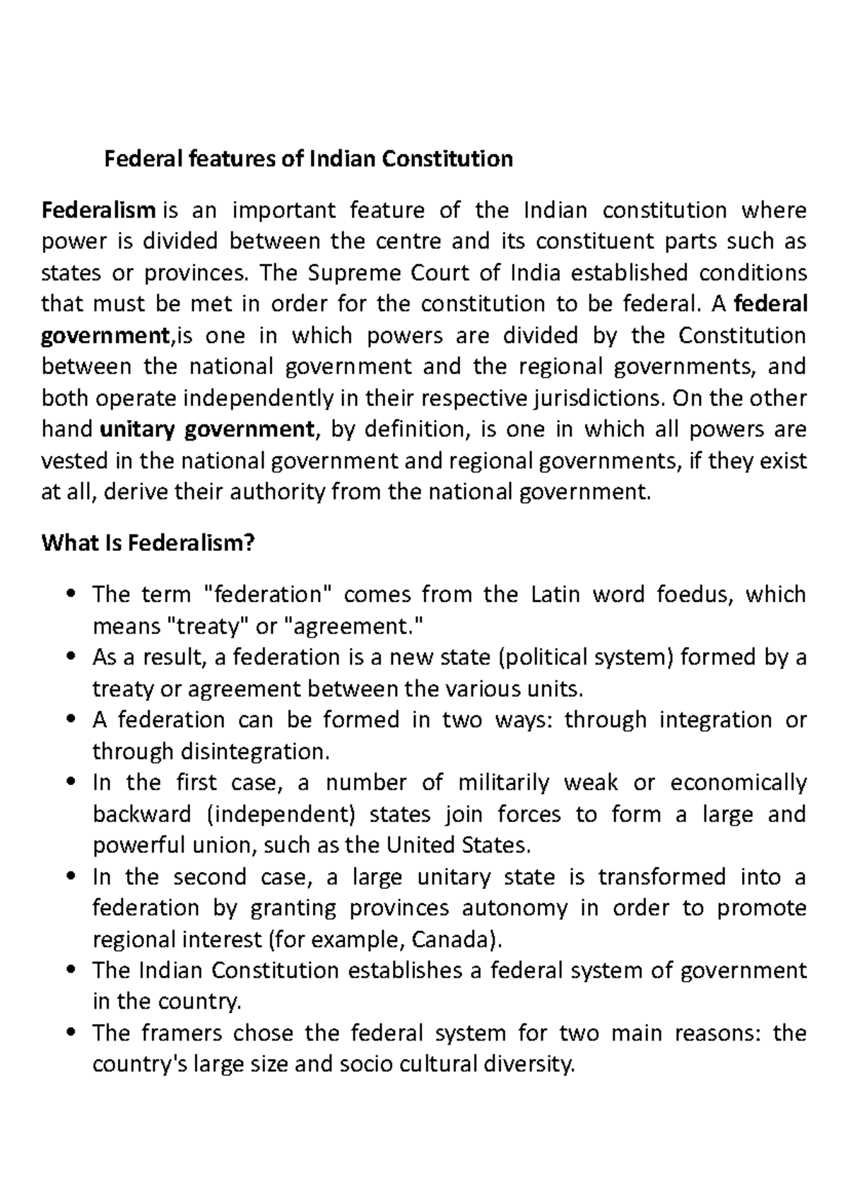 Module 1 Federal Features Of Indian Constitution Federalism Is An module-1-federal-features-of-indian-constitution-federalism-is-an