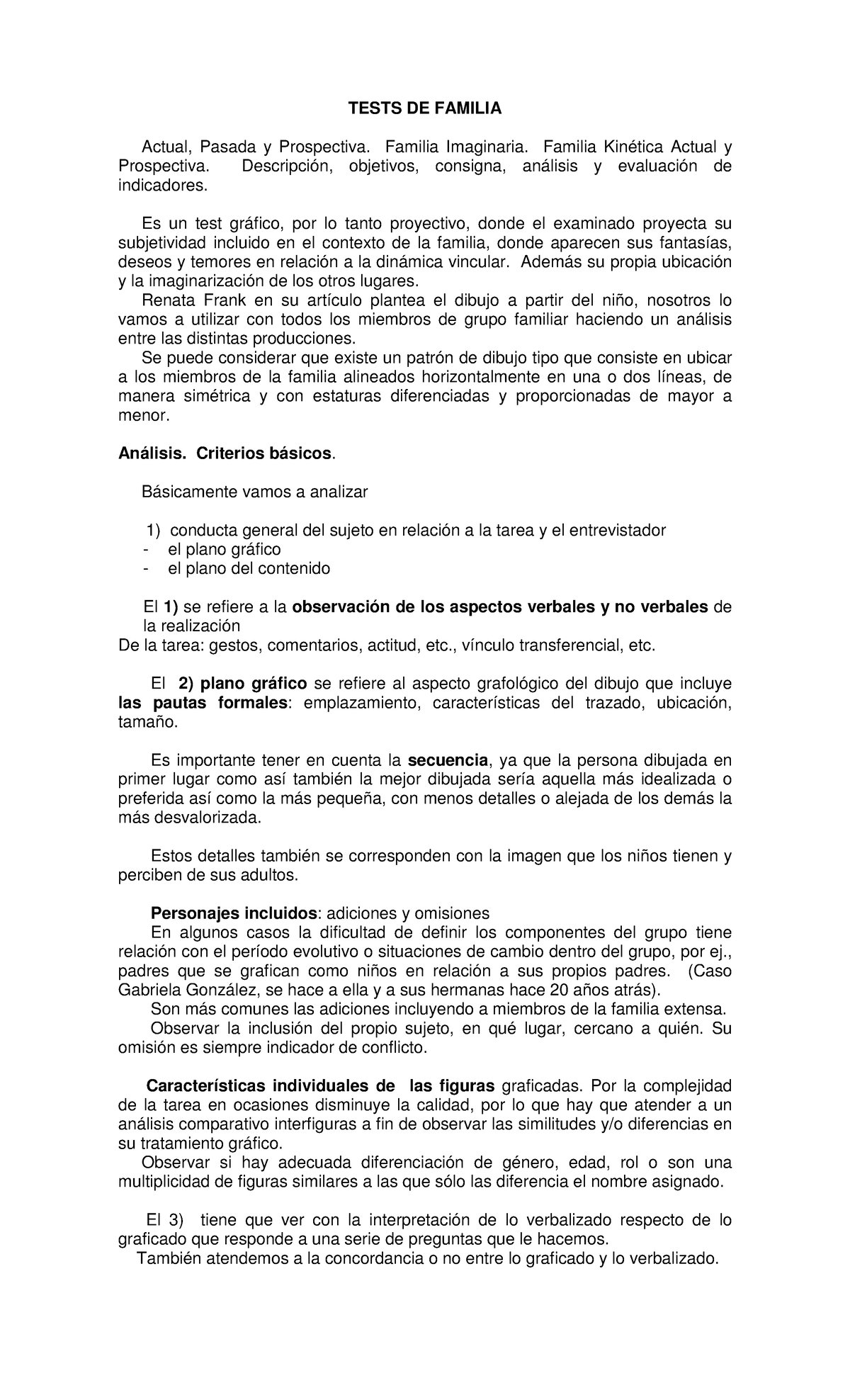 Test de Familia - TESTS DE FAMILIA Actual, Pasada y Prospectiva ...