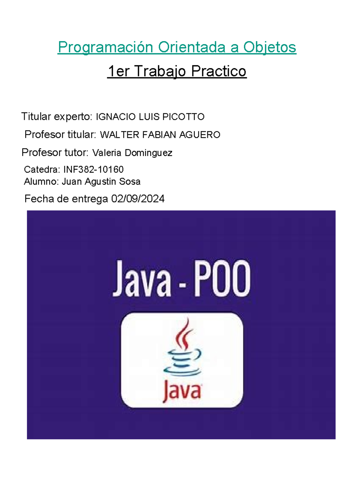 Jbhiu - trabajo práctico - Programación Orientada a Objetos 1er Trabajo Practico Titular experto ...