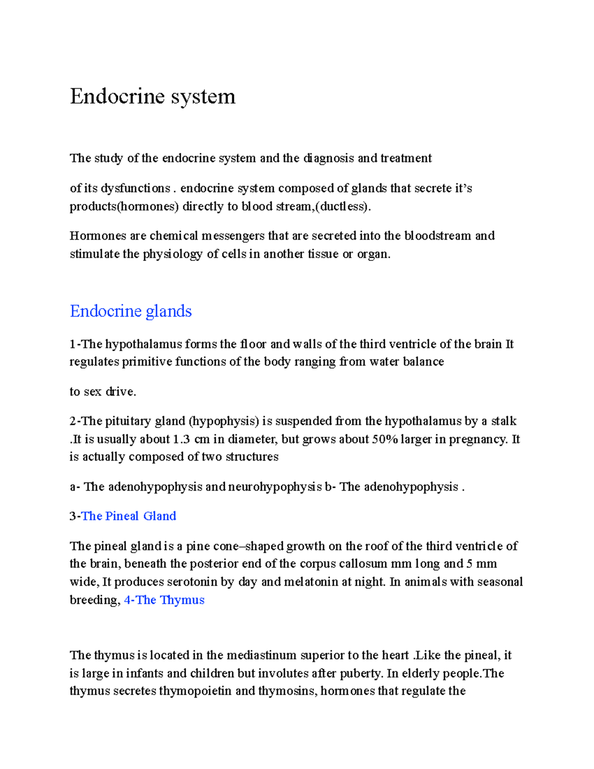 Endocrine system anatomy - Endocrine system The study of the endocrine ...