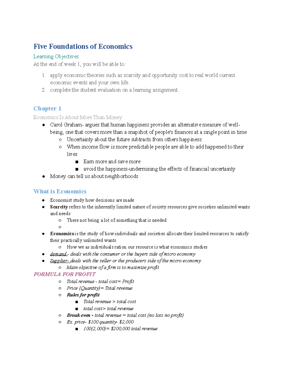 Chapter 1 - Extensive Notes from w.w Norton book for Dupuis - Five ...