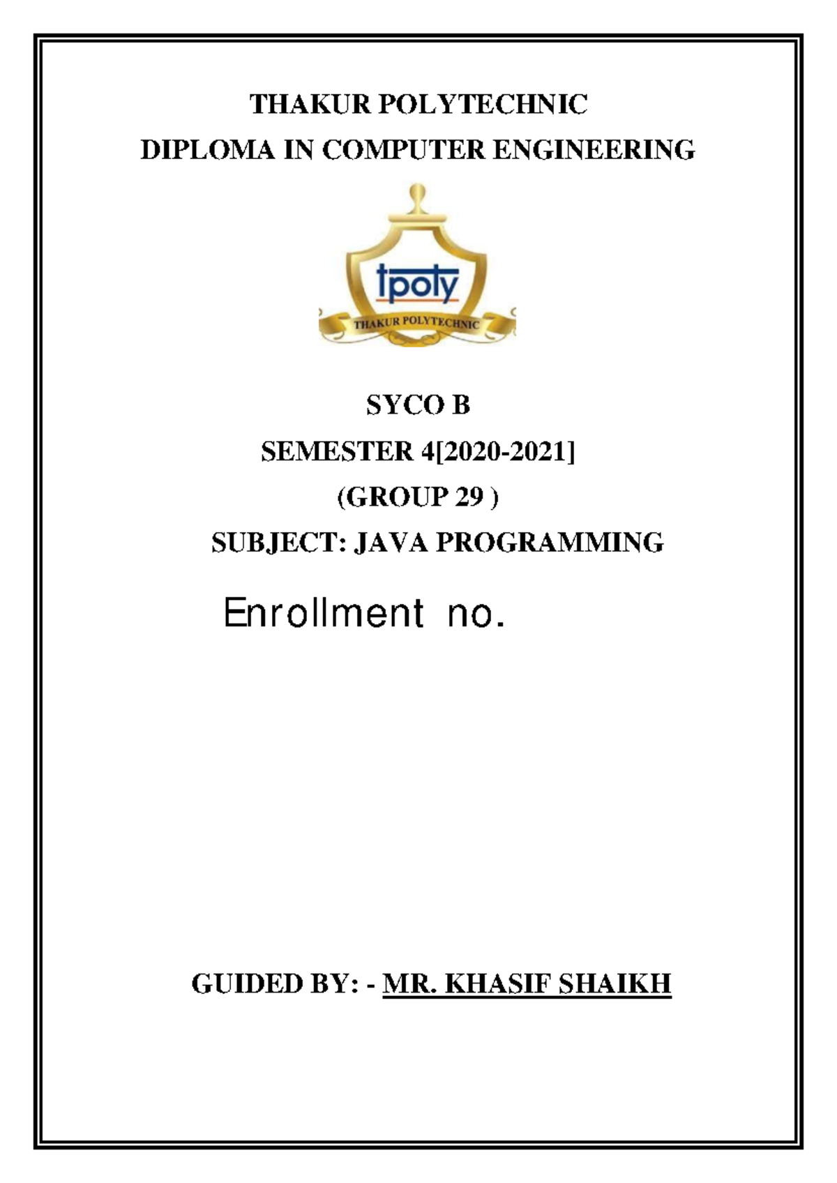 Krishnal Bestie Microproject - THAKUR POLYTECHNIC DIPLOMA IN COMPUTER ...