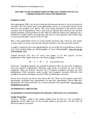 Mass Spectroscopy - Methodology chemguide.co/analysis/masspec ...