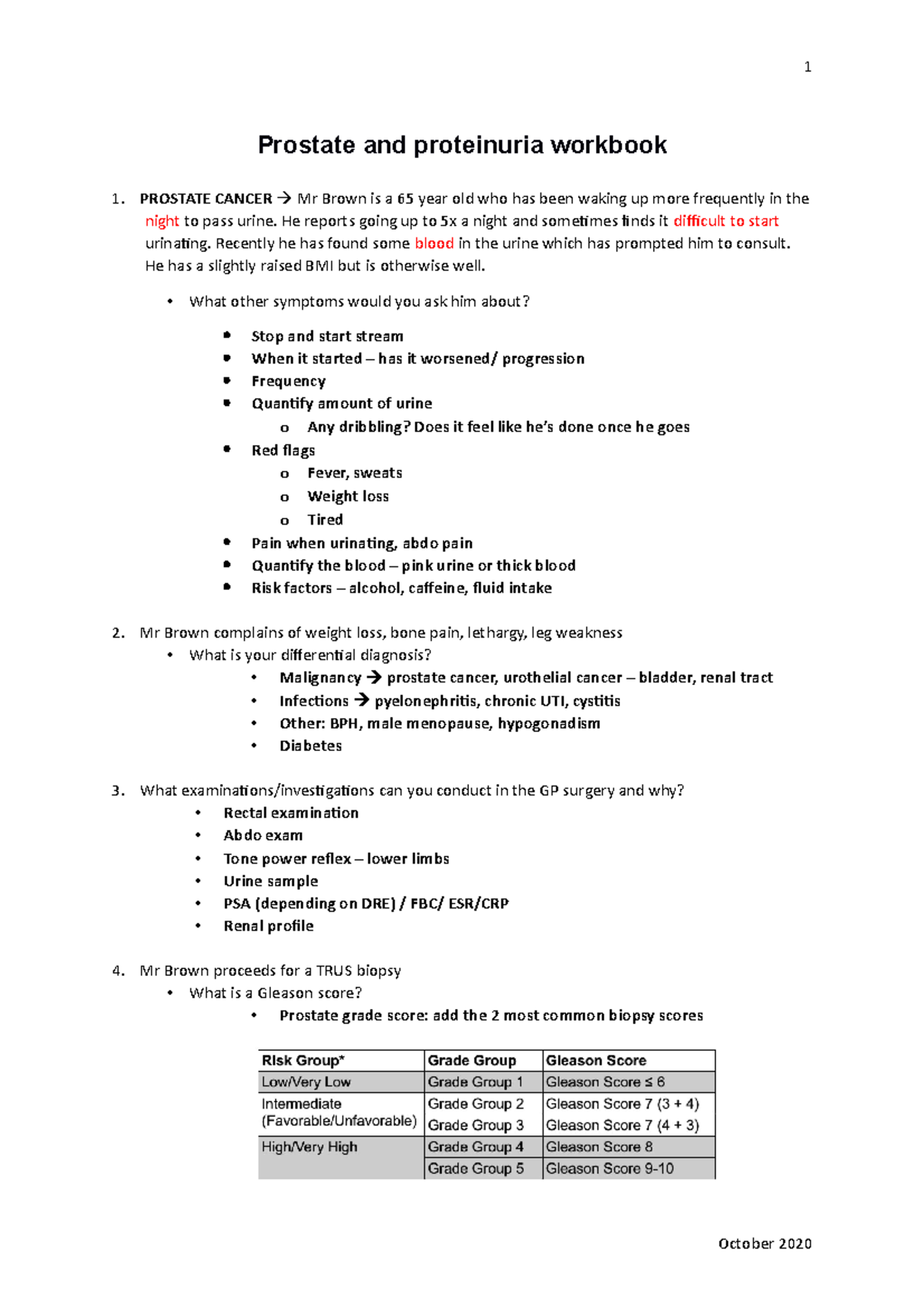 Prostate and proteinuria workbook - 1 Prostate and proteinuria workbook ...