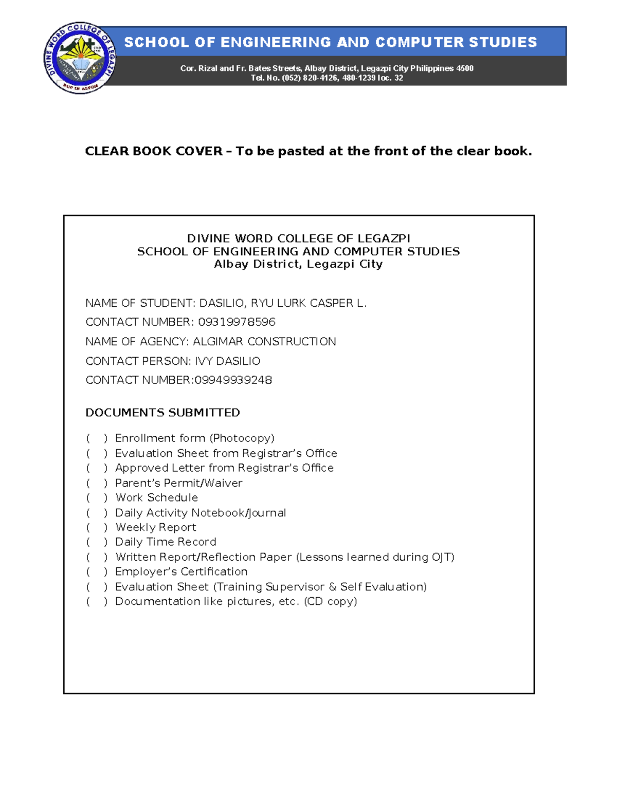 OJT-TRAINING-DESIGN-MODULE AND CHECKLIST OF DWCL ENGINEERING DEPARTMENT ...