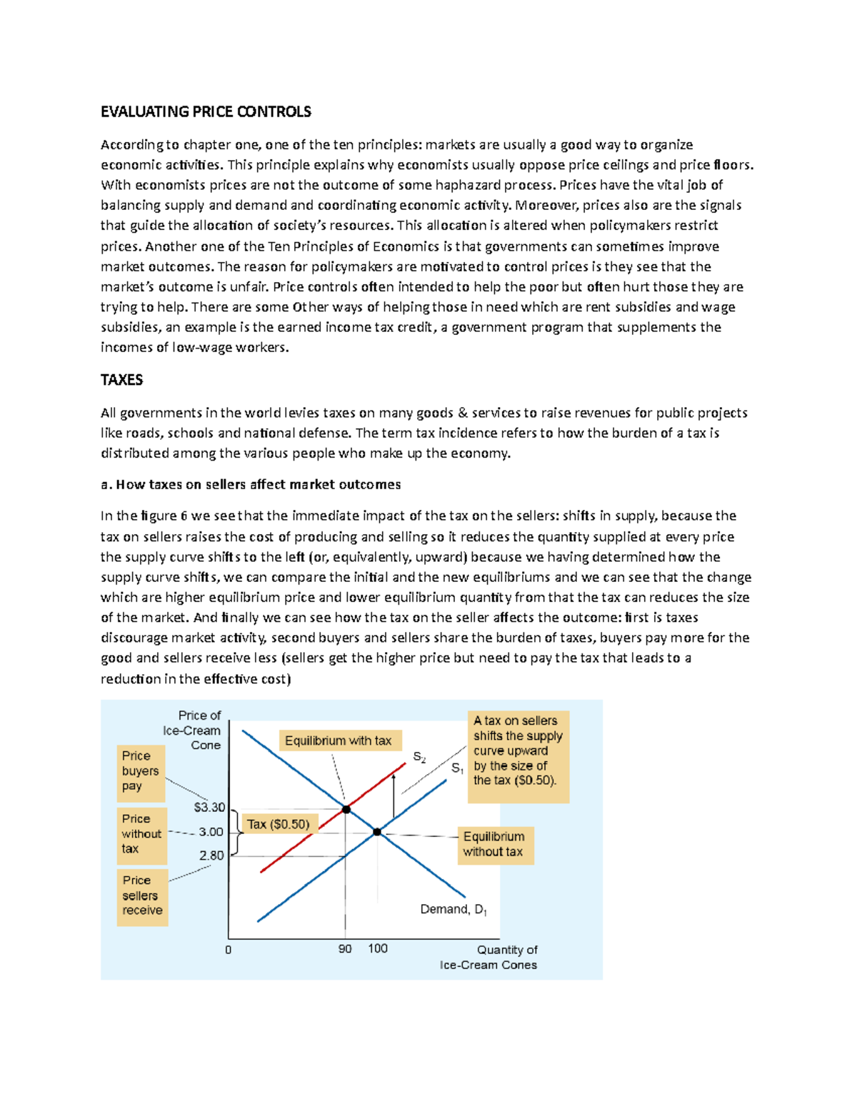 Evaluating Price Controls - EVALUATING PRICE CONTROLS According to ...