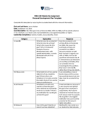 MBA 530 GROW Model Template - MBA 530 GROW Model Template Replace the ...