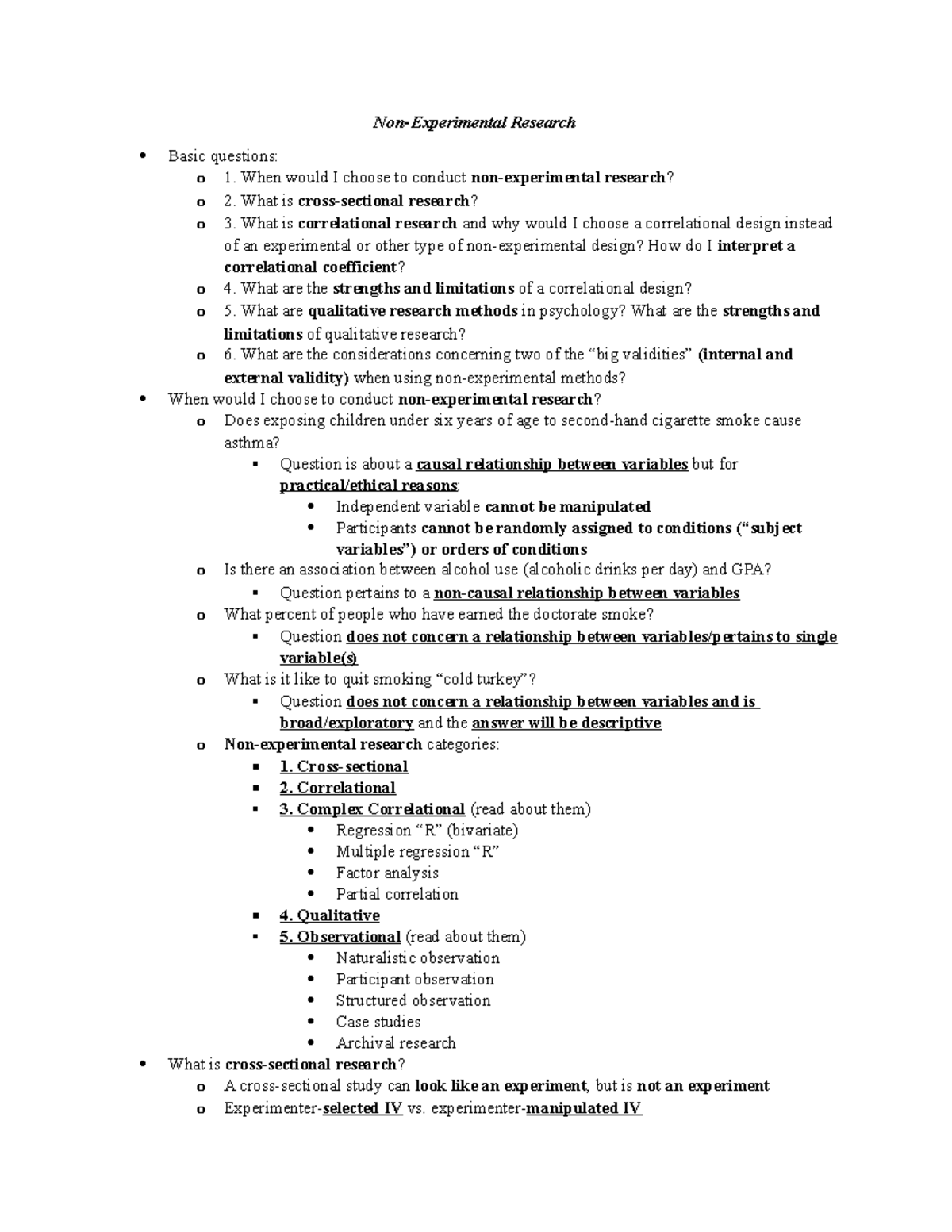 Topic 6: Non-Experimental Research - Non-Experimental Research Basic ...