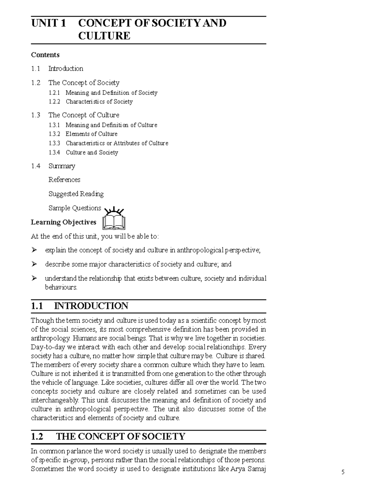 Unit-1 - British and US - 5 UNIT 1 CONCEPT OF SOCIETY AND CULTURE ...