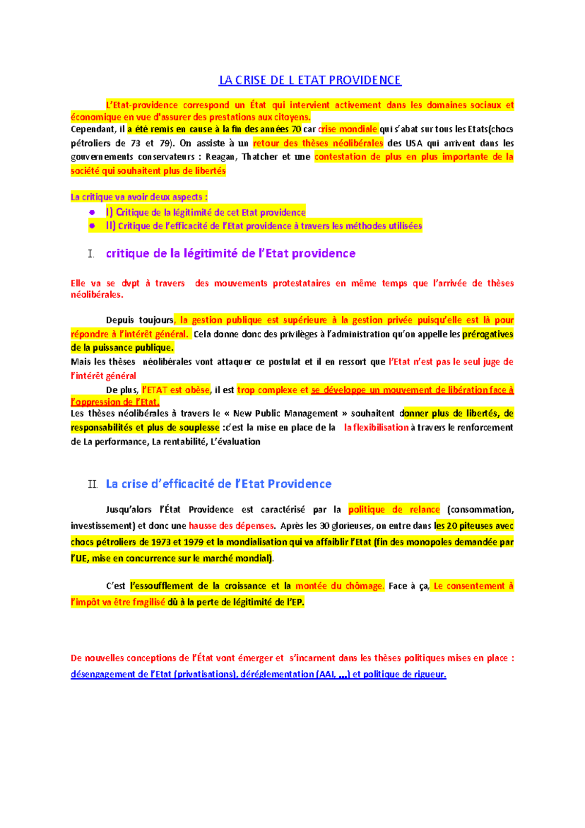 Pr sentation La Crise De L Etat Providence LA CRISE DE L ETAT