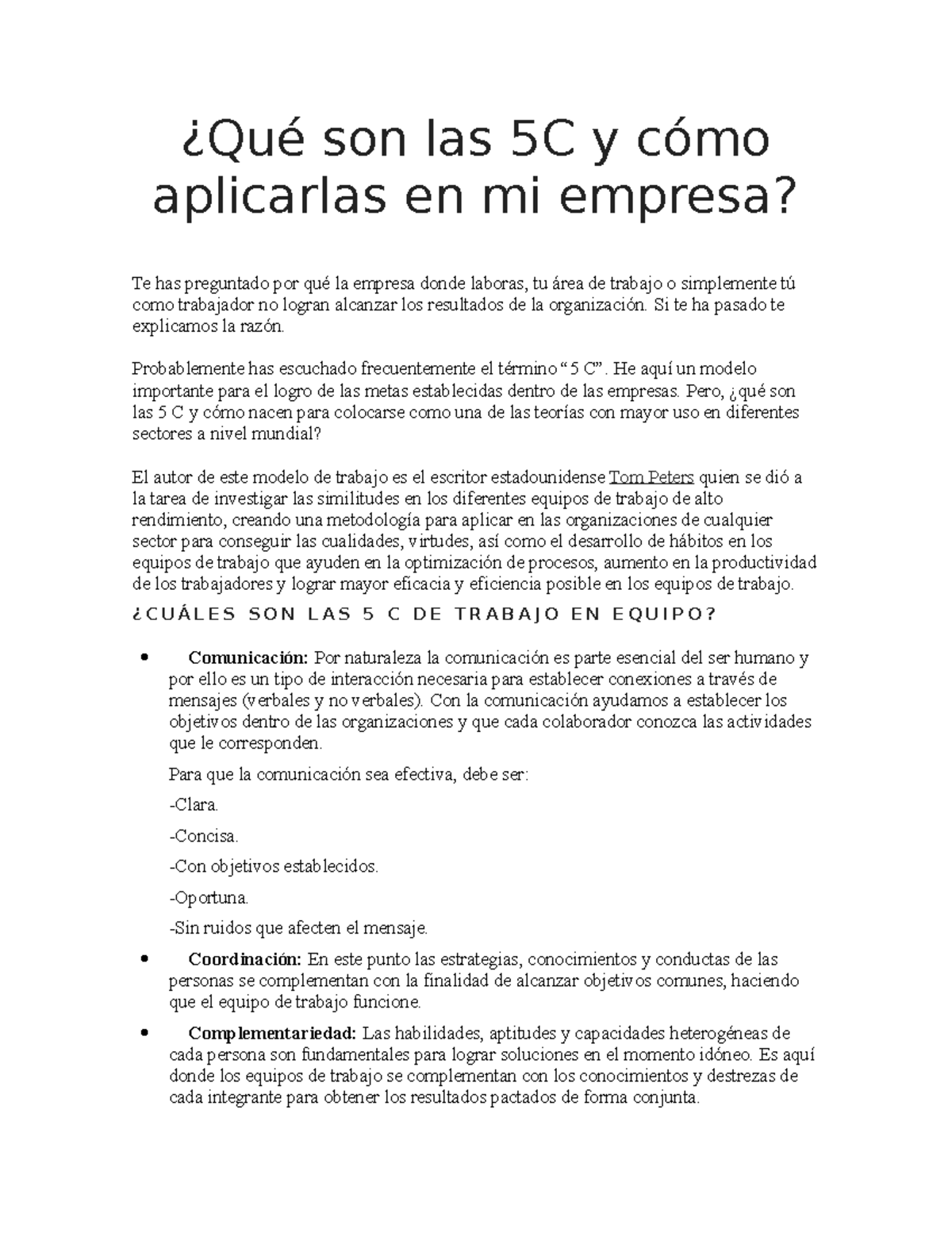 Las 5c estilos de liderazgo - ¿Qué son las 5C y cómo aplicarlas en mi ...