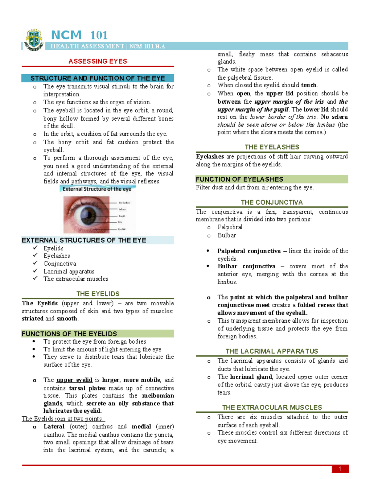 Finals H.A Transe - NCM 101 HEALTH ASSESSMENT | NCM 101 H ASSESSING ...