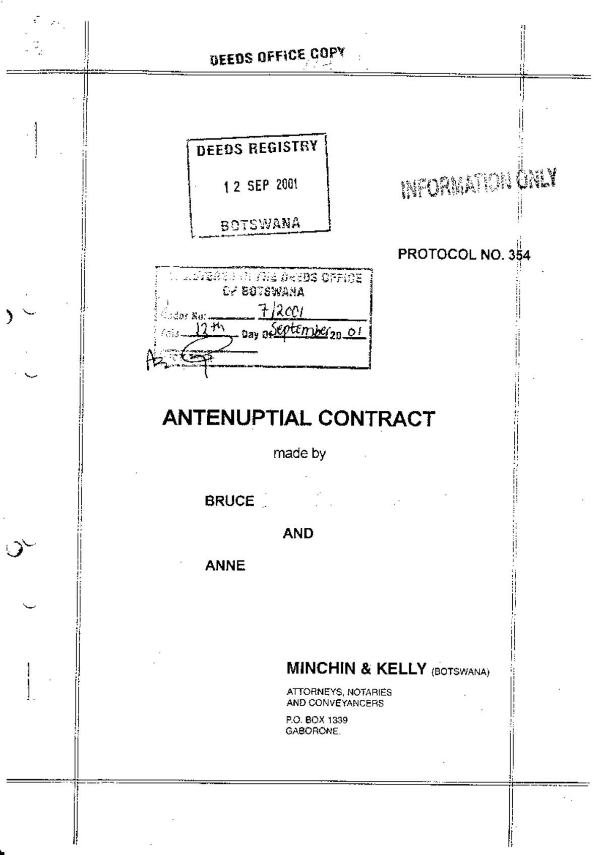 Antenuptial Contract - LECTTURE NOTES ON MATRIMONIAL INSTRUMENTS ...