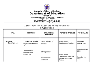 BSP-GSP Investiture Ceremonies - INVESTITURE CEREMONIES I. Equipment a ...