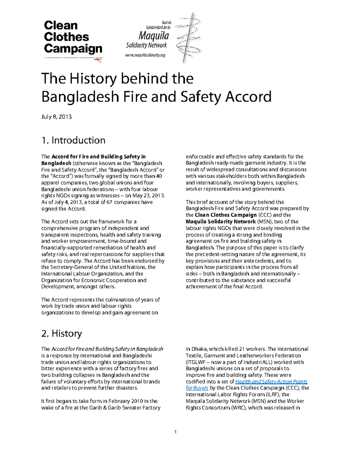 Bangladesh Accord History - The History behind the Bangladesh Fire and ...