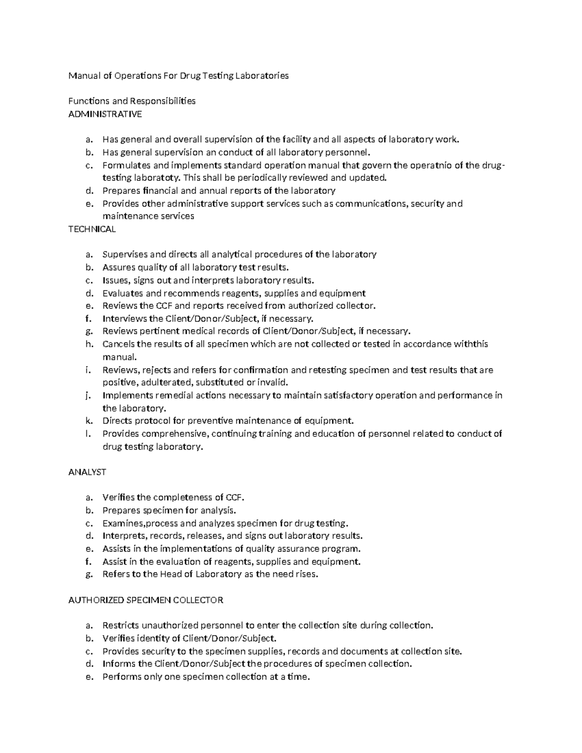 403441631 Manual of Operations For Drug Testing Laboratories docx ...