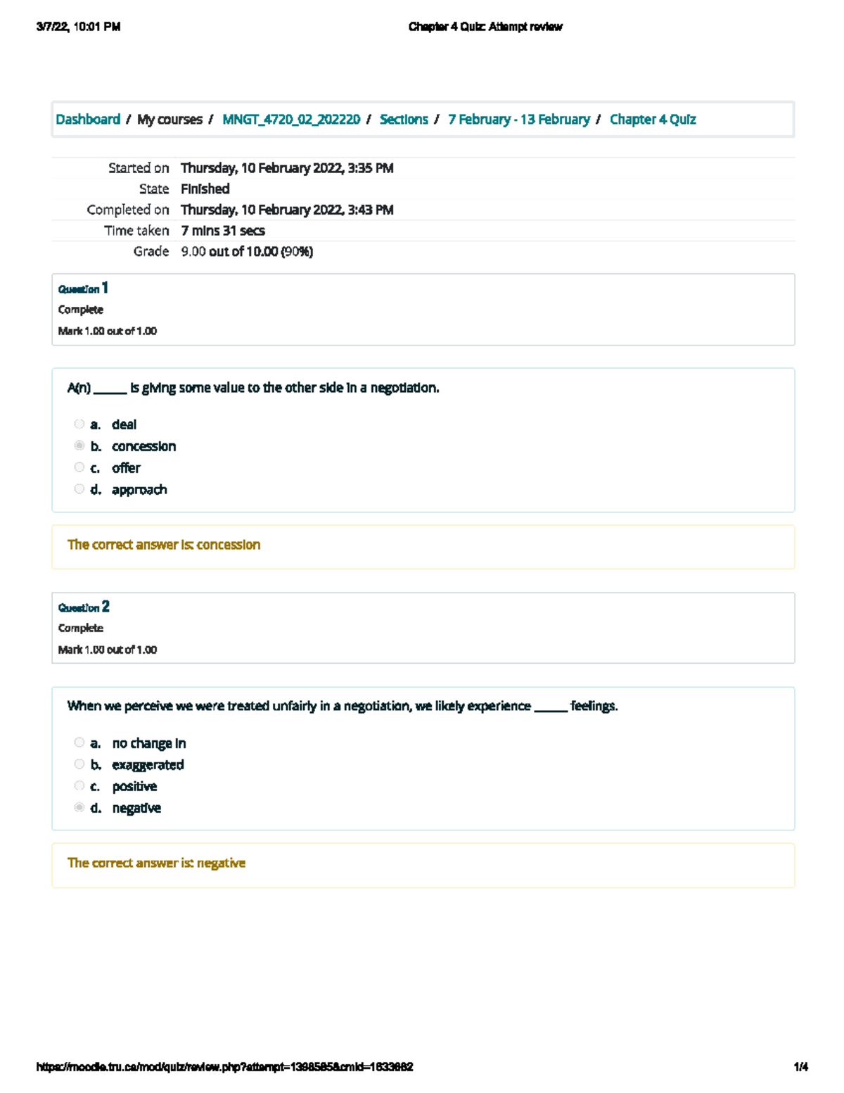 Chapter 4 quiz 1 - ACCT 4270 - Studocu