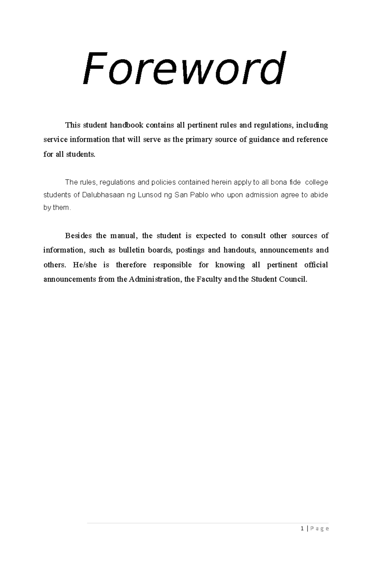 DLSP Student Handbook 2018 - Foreword This student handbook contains ...