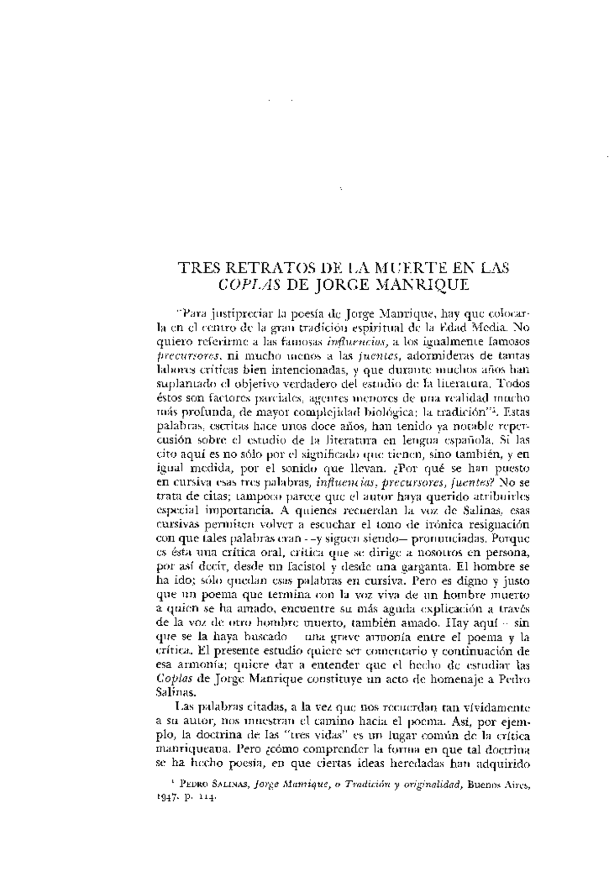 Tres retratos de la muerte en las Coplas de Jorge Manrique (Stephen ...