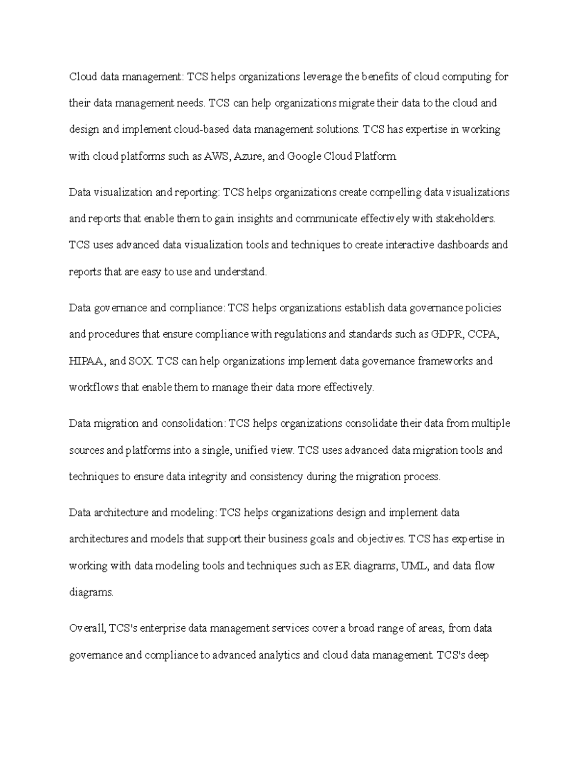 37 - TCS's Structure and Business Subsideries - Cloud data management ...