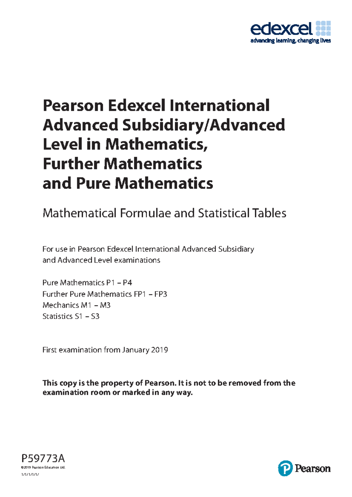 IAL Mathematics Formula Book - Pearson Edexcel International Advanced ...