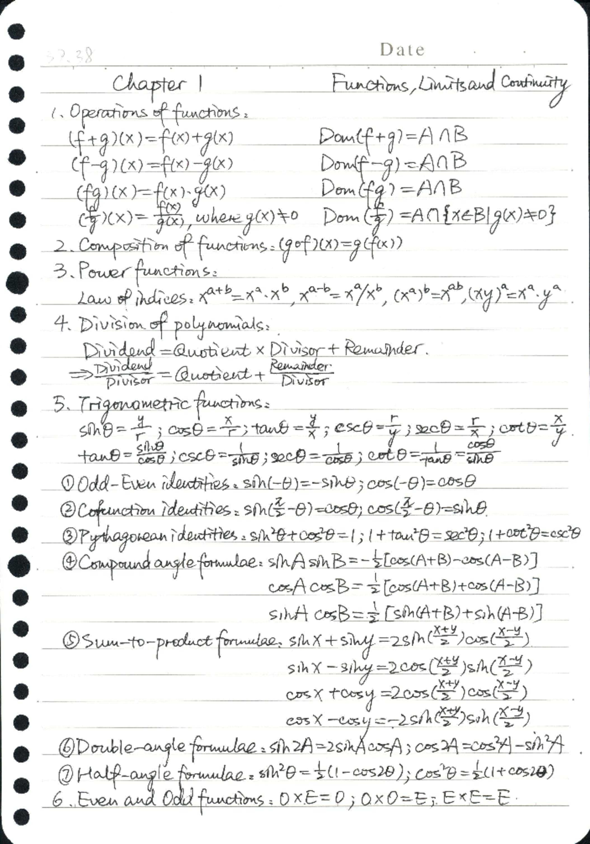 MA1006 Formula (Credit to LI Wenda Frank) - Calculus and Linear Algebra ...