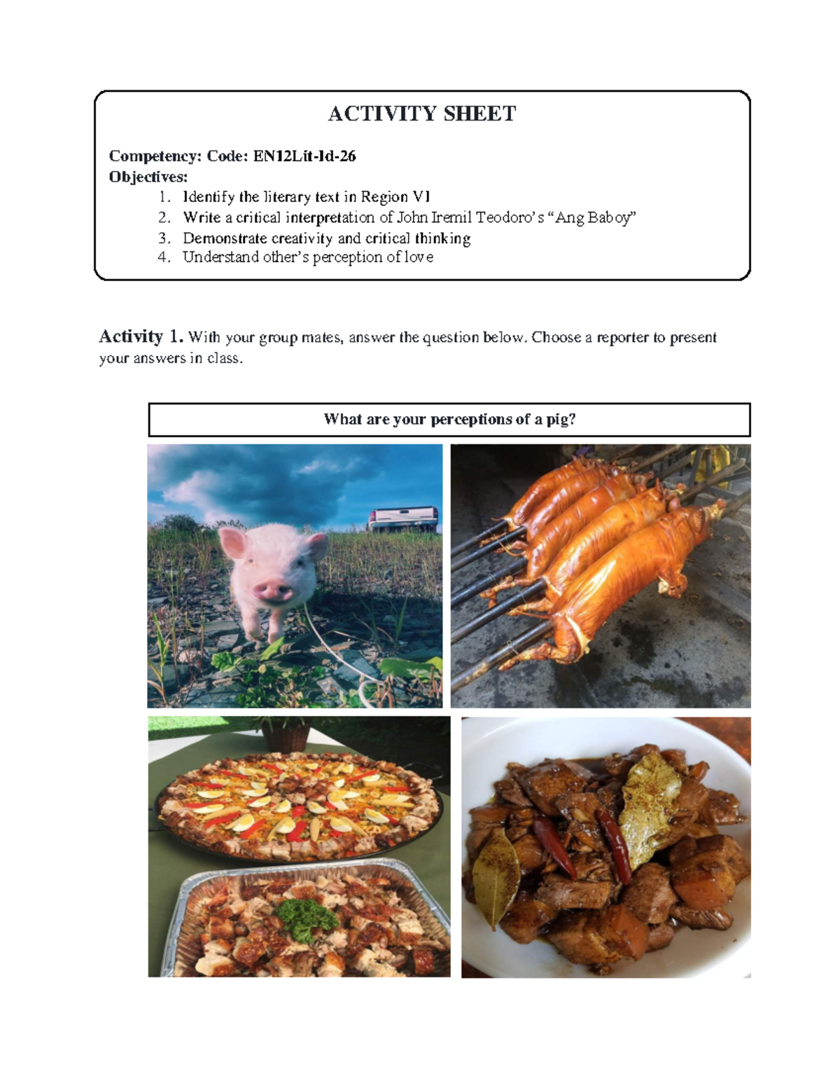 EN12Lit-Id-26-Creative Adaptation of a Short Story Activity Sheet ...