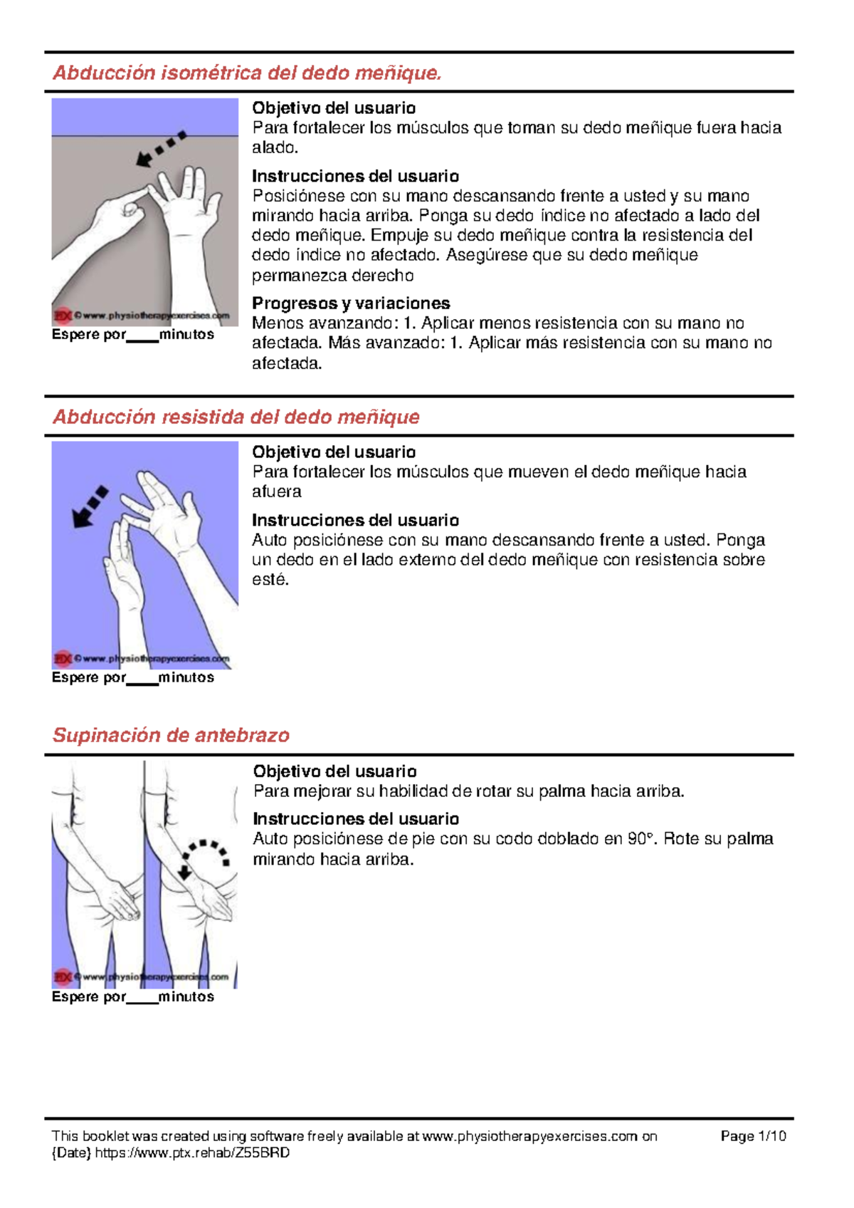 Ejercicios DE Muñeca 1 - Abducción isométrica del dedo meñique. This ...