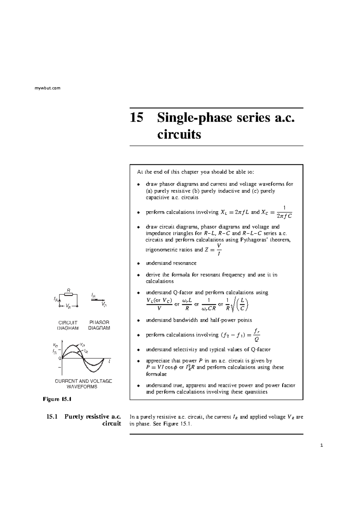 3010 - SECOND YEAR - 15 Single-phase series a. circuits At the end of ...