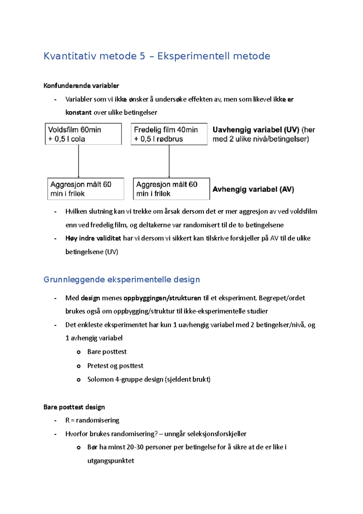 Eksperimentell metode - Kvantitativ metode 5 – Eksperimentell metode ...