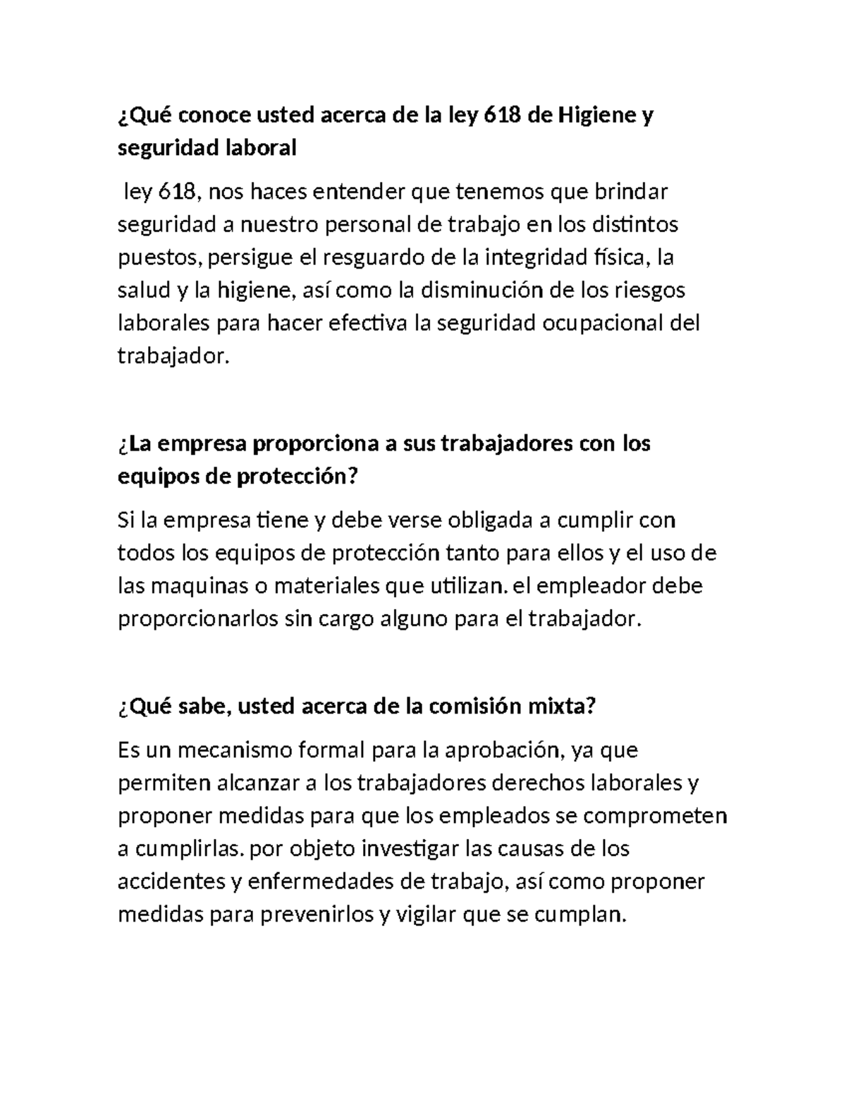 Higiene seguridad Tecnica - ¿Qué conoce usted acerca de la ley 618 de ...
