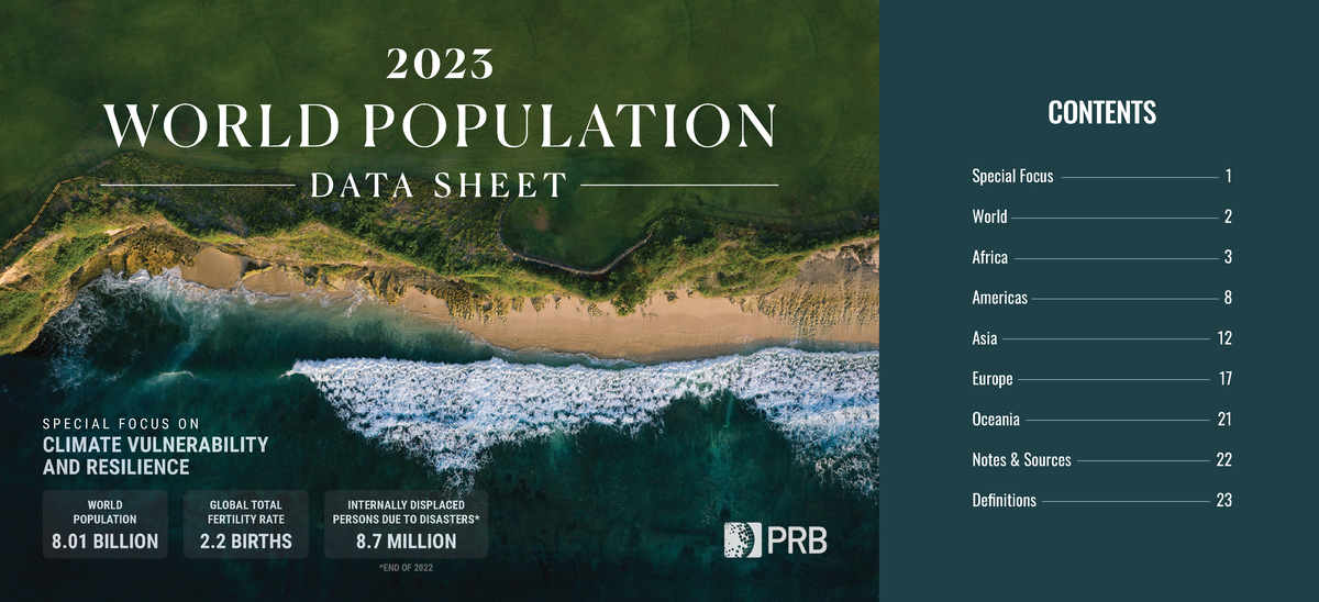 2023 World Population Data Sheet Booklet - D A T A S H E E T WO R LD P ...
