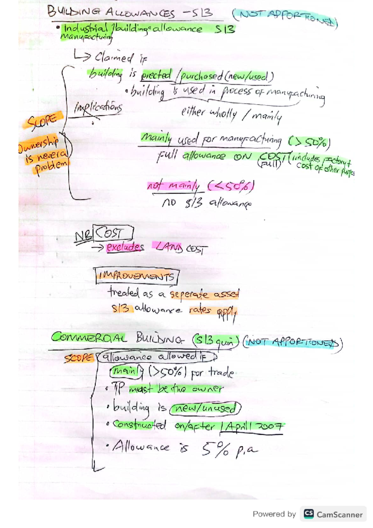 Section 13 building allowances - BUILDING Industrial S13 ALLOWANCES ...
