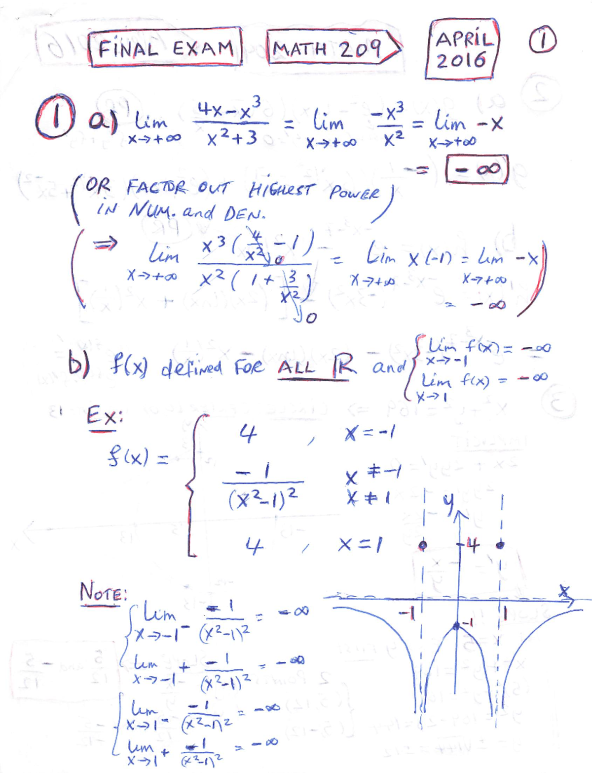 MATH 209 Final EXAM April 2016 Solutions - Studocu