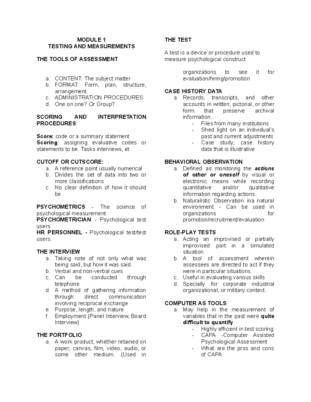 Module 1 - TEST AND Measurement - MODULE 1 TESTING AND MEASUREMENTS THE ...