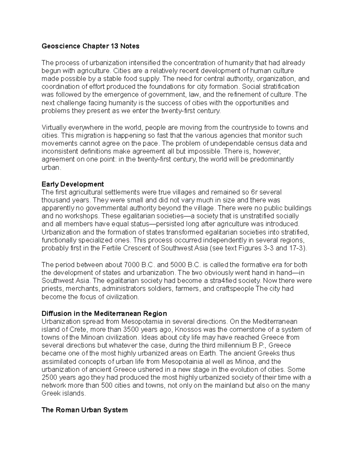 Geoscience Chapter 13 Notes - Geoscience Chapter 13 Notes The process ...