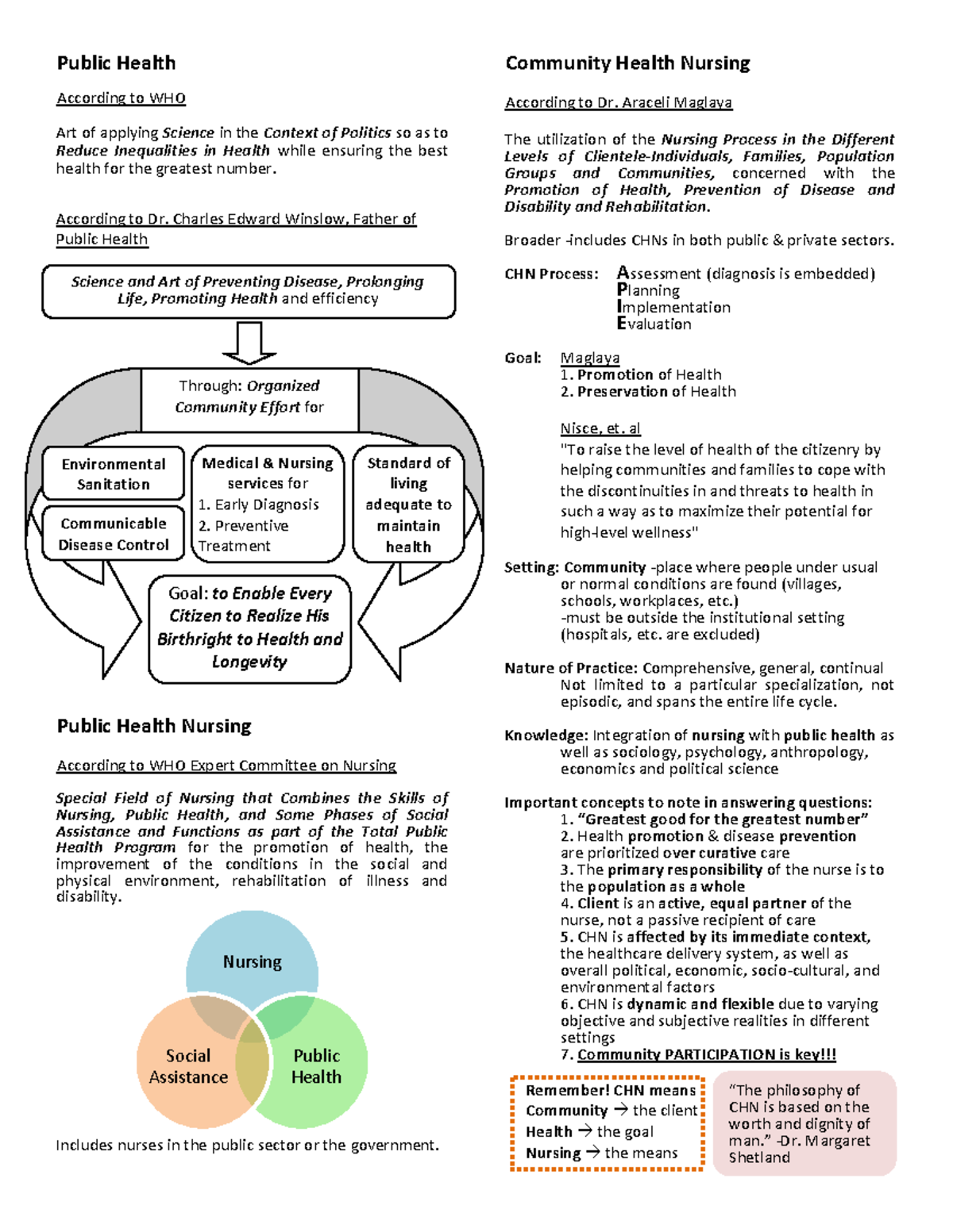 224091 - Good Notes - Public Health According to WHO Art of applying ...