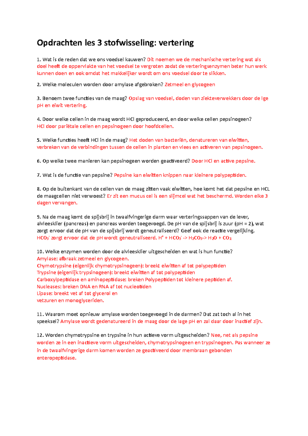 Opdrachten Les 3 vertering 2020-2021 - Opdrachten les 3 stofwisseling ...