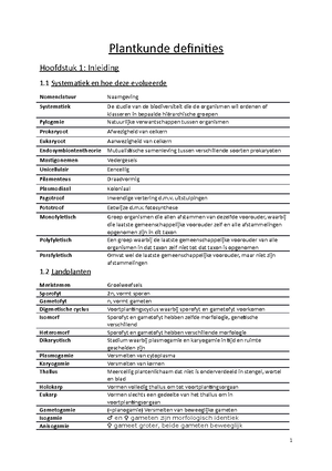 Biodiversiteit van planten samenvatting - Biodiversiteit van planten s ...