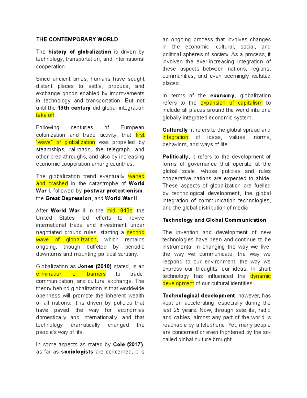 THE Contemporary World Reviewer ( Prelims) - THE CONTEMPORARY WORLD The ...